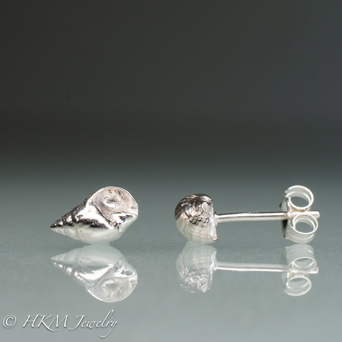 Mini Periwinkle Shell Studs - Mini Silver Snail Earrings – HKM Jewelry